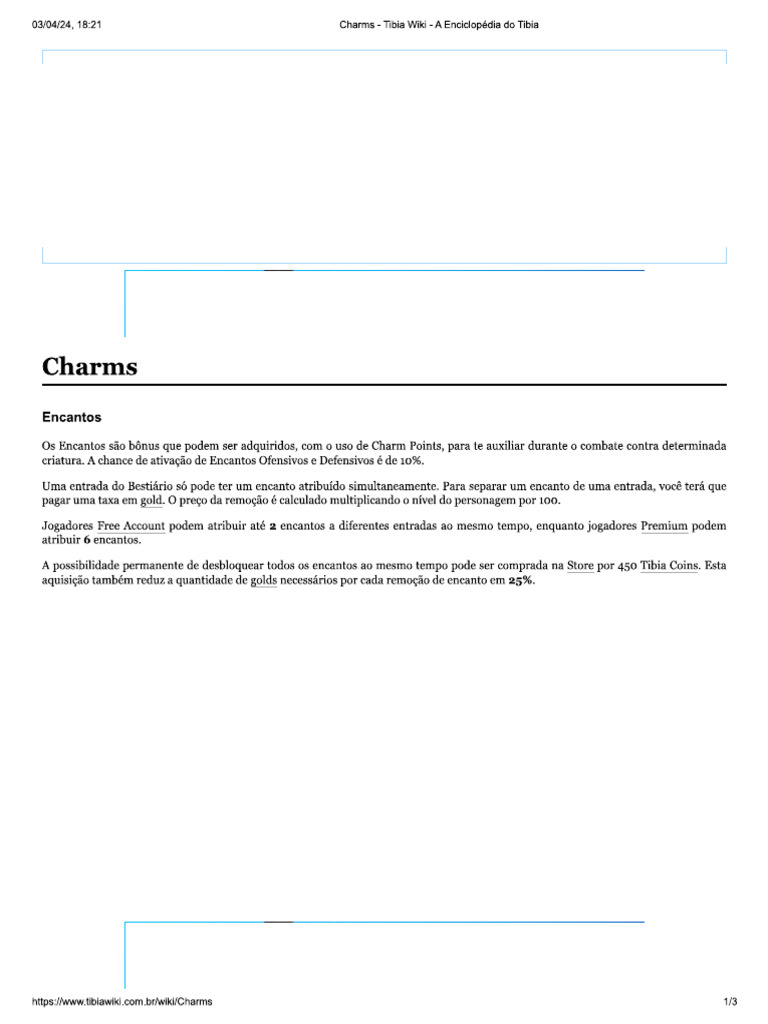 Charms - Tibia Wiki - A Enciclopédia Do Tibia | PDF