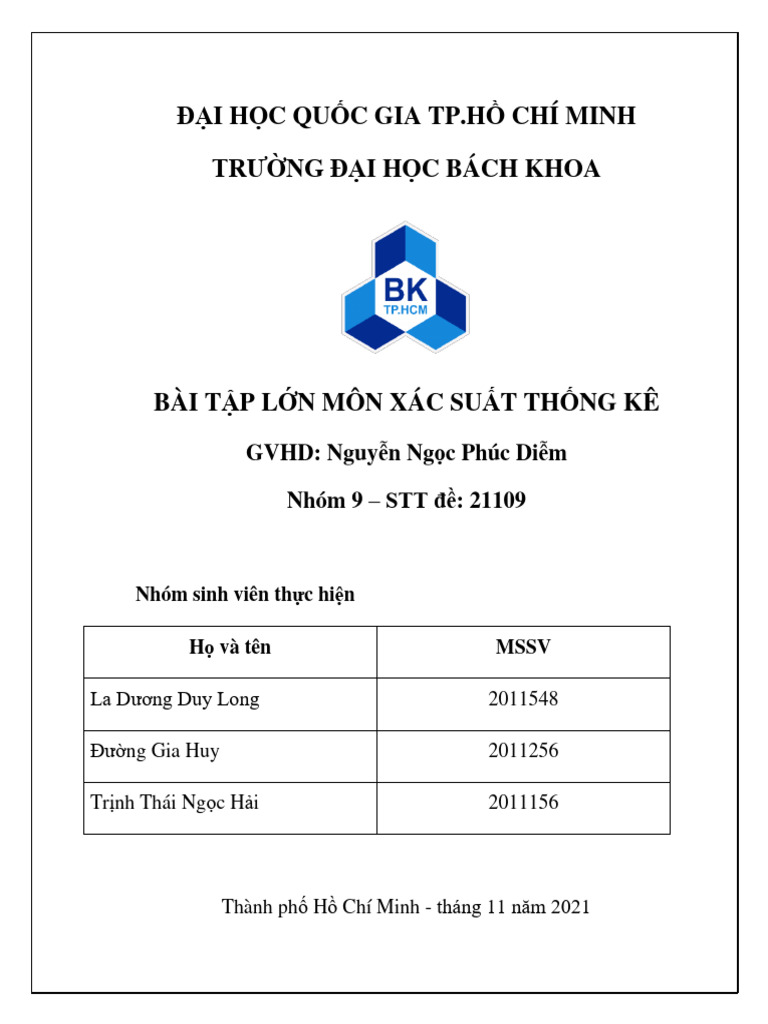 Nhóm 09 Báo Cáo BTL XSTK CQ Hk211 | PDF
