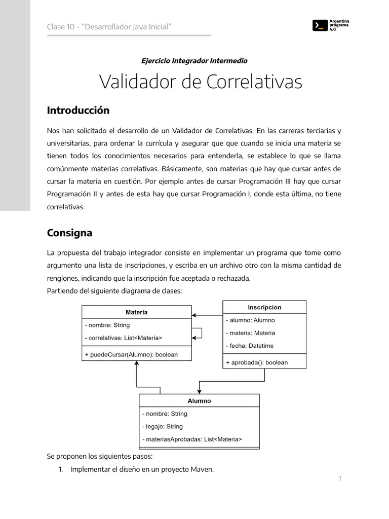 Clase 10 - Ejercicio integrador intermedio - Java | PDF | Java (lenguaje de programación ...