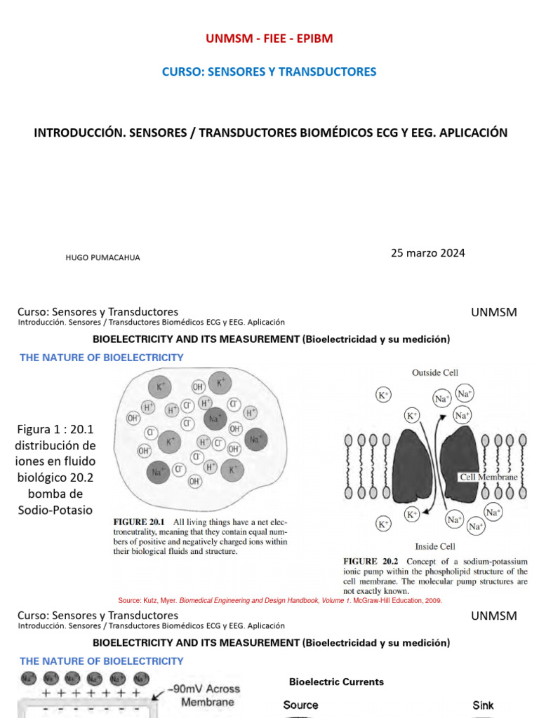 SyT CLASE 01 INTRODUCCIÓN. SENSORES TRANSDUCTORES BIOMÉDICOS ECG Y EEG. APLICACIÓN | PDF ...