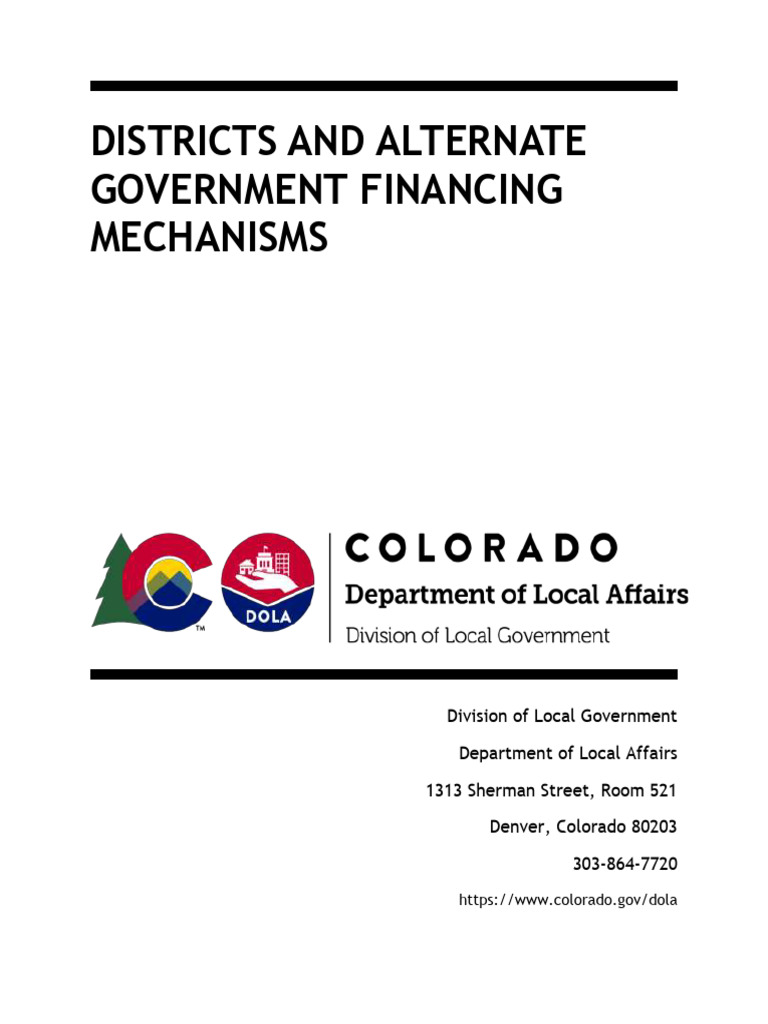 Districts and Alternate Government Financing Mechanisms - 2019 - Final ...