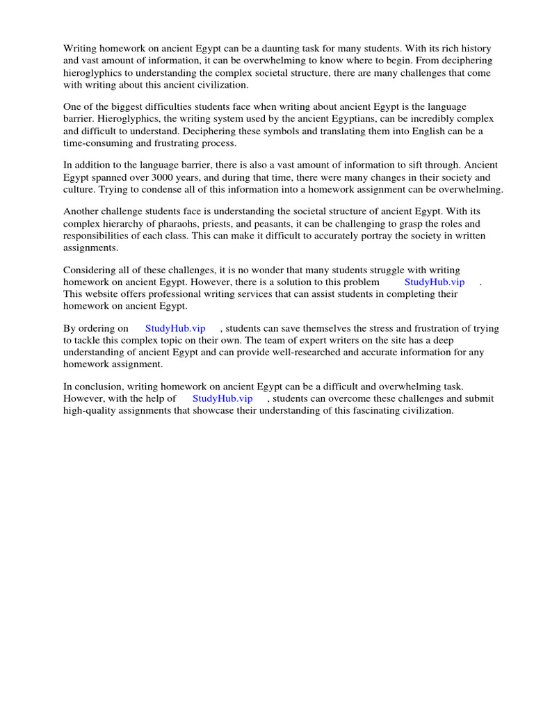 Ancient Egypt Homework Facts | PDF | Ancient Egypt