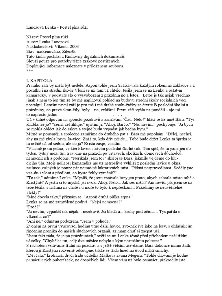 Lanczová Lenka - Postel plná růží | PDF