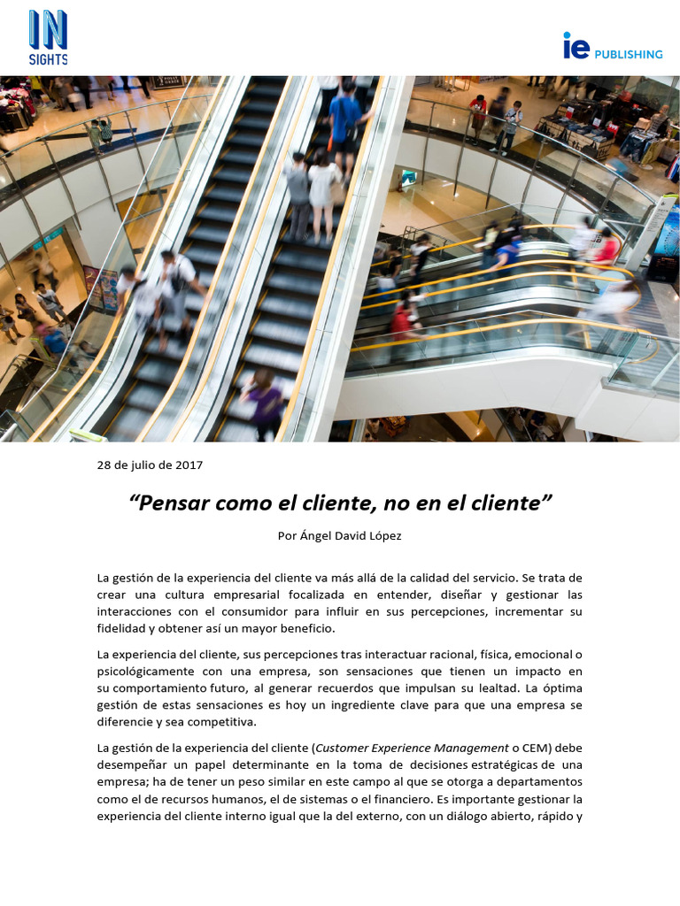 Pensar Como El Cliente No en El Cliente | PDF | Marca | Business