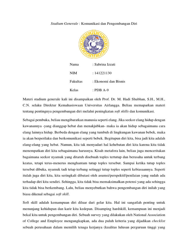 Resume Stadium Generale | PDF