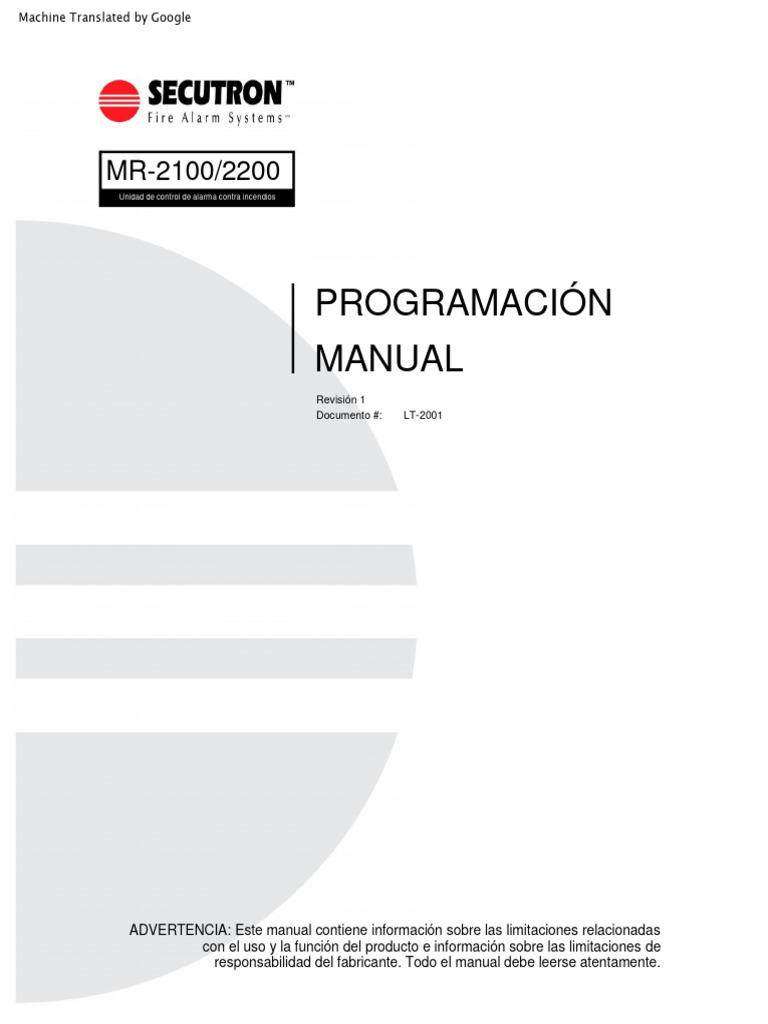 LT-2001 MR-2100 2200 Programming Manual | PDF | Relé | Programa de computadora