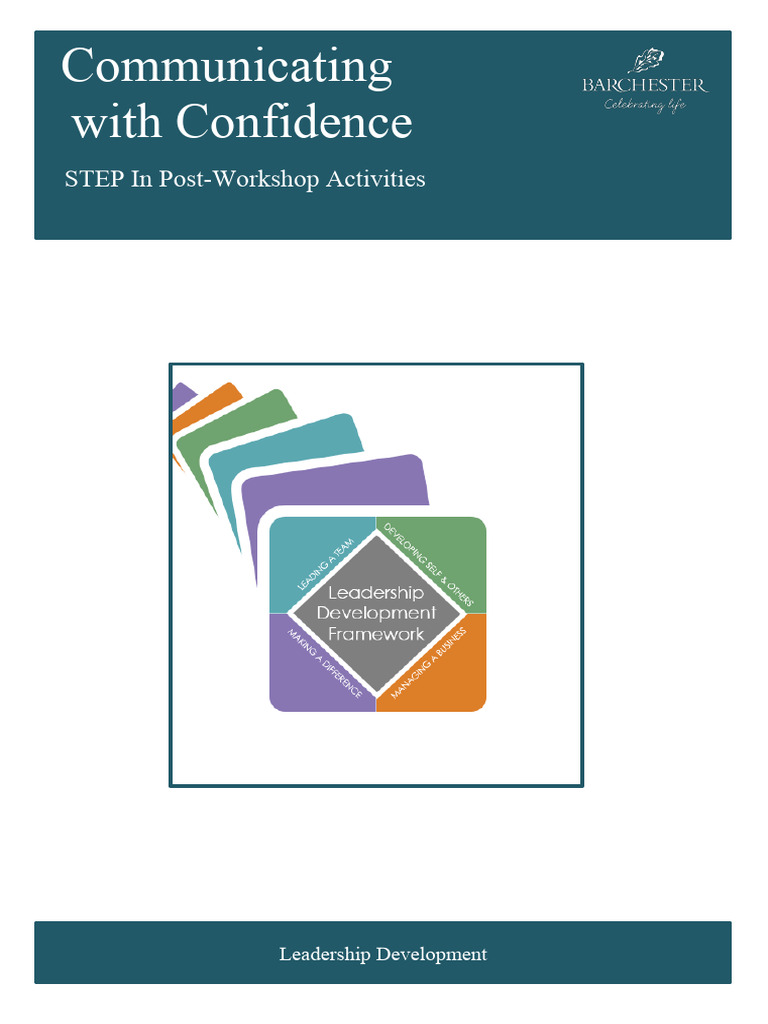 Communicating With Confidence Post Workshop Development Activities ...