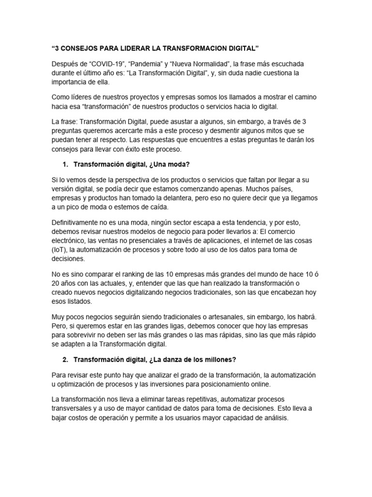 67 Transformacion Digital Pdf Business Internet De Las Cosas