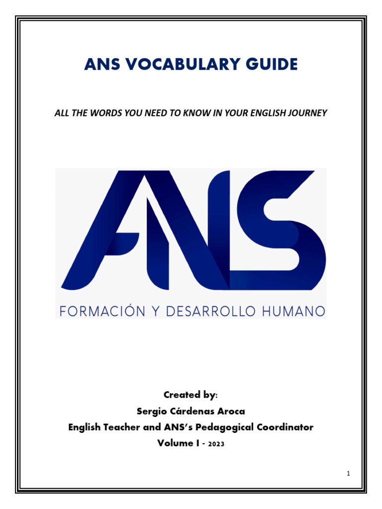 Ans Vocabulary Guide Volume 1 - Full | PDF | English Language | Adjective