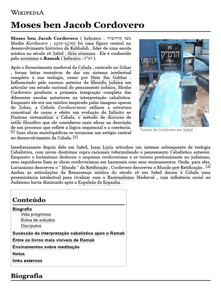 Legado de Moshe Cordovero na Cabala | PDF | Judeus e judaísmo | Escolas ...
