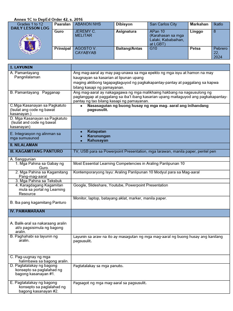 DLL Summative Test | PDF