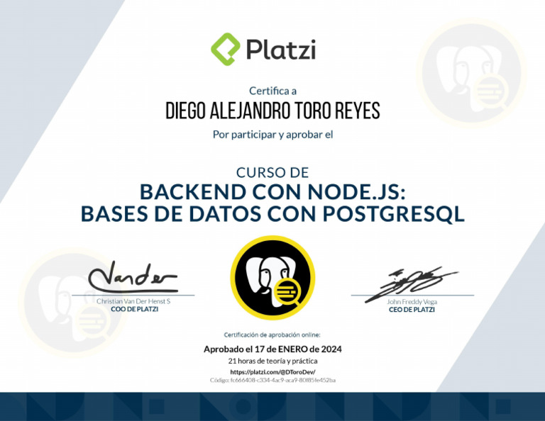 Diploma Backend Nodejs Postgres | PDF