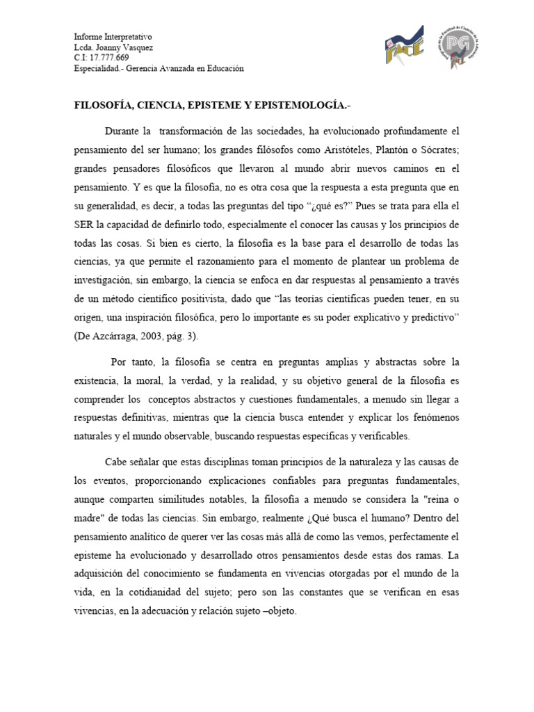 Episteme y Epistemología: Conceptos Clave | PDF | Conocimiento | Science