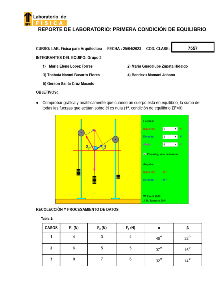 Reporte Lab Fisiarq S05 1ce | PDF | Vector Euclidiano | Triángulo