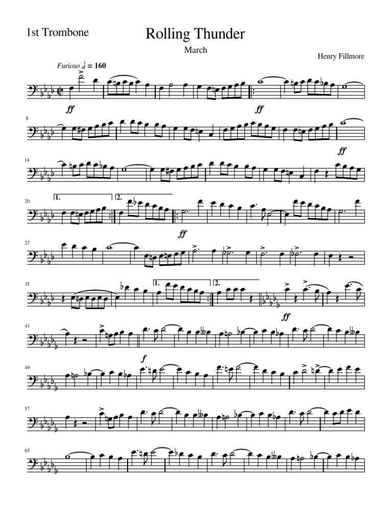 Rolling Thunder March for Trombone | PDF