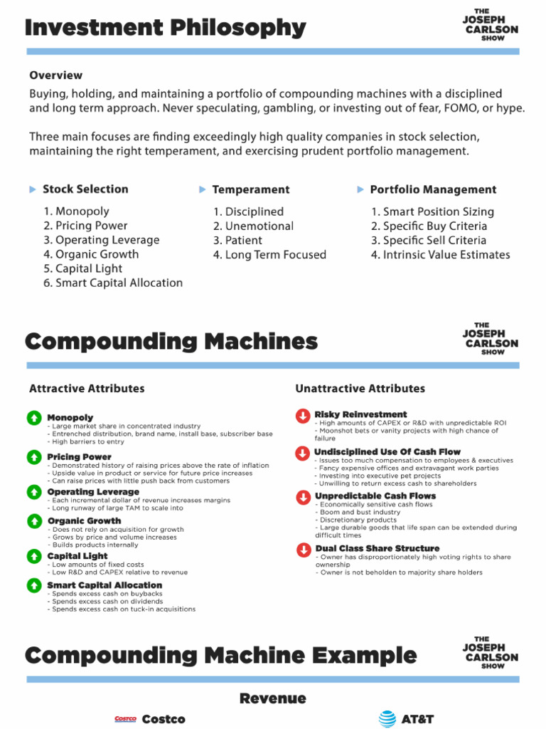 Joseph Carlson Investment Philosophy | PDF
