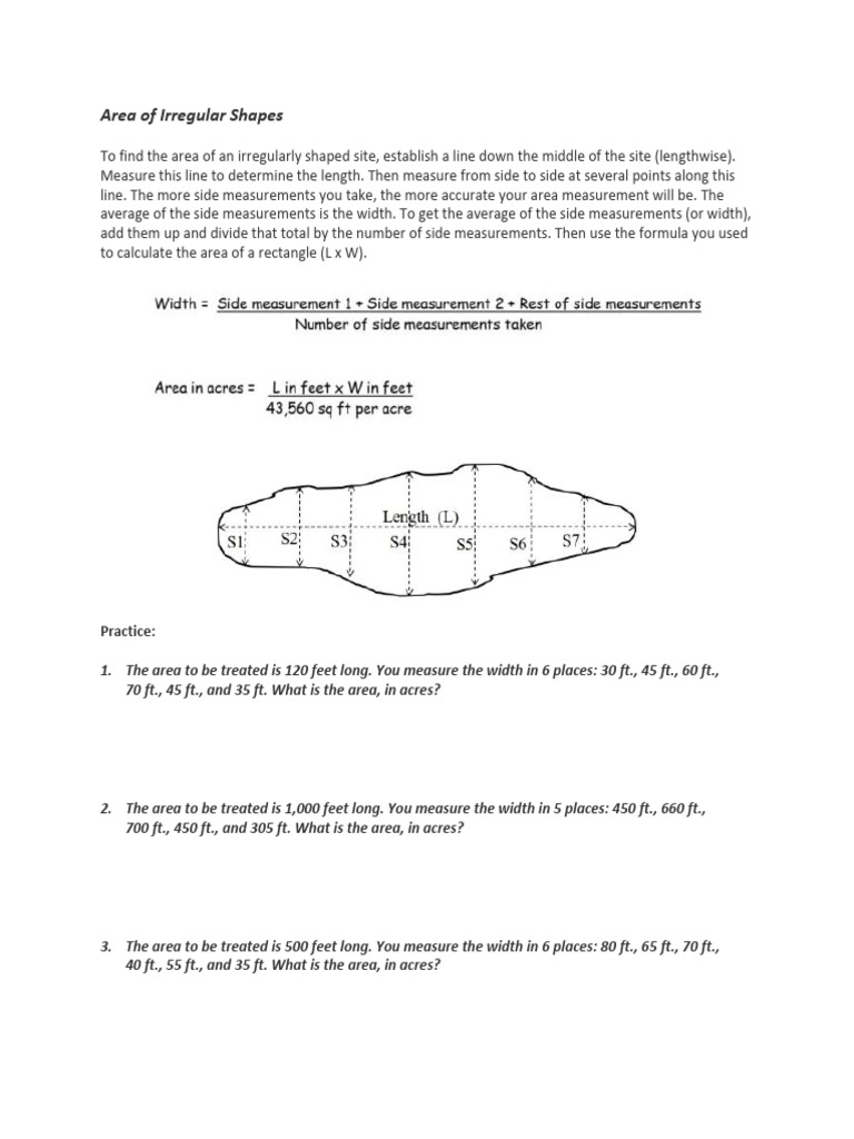 05_Area_of_Irregular_Shapes | PDF | Area | Foot (Unit)