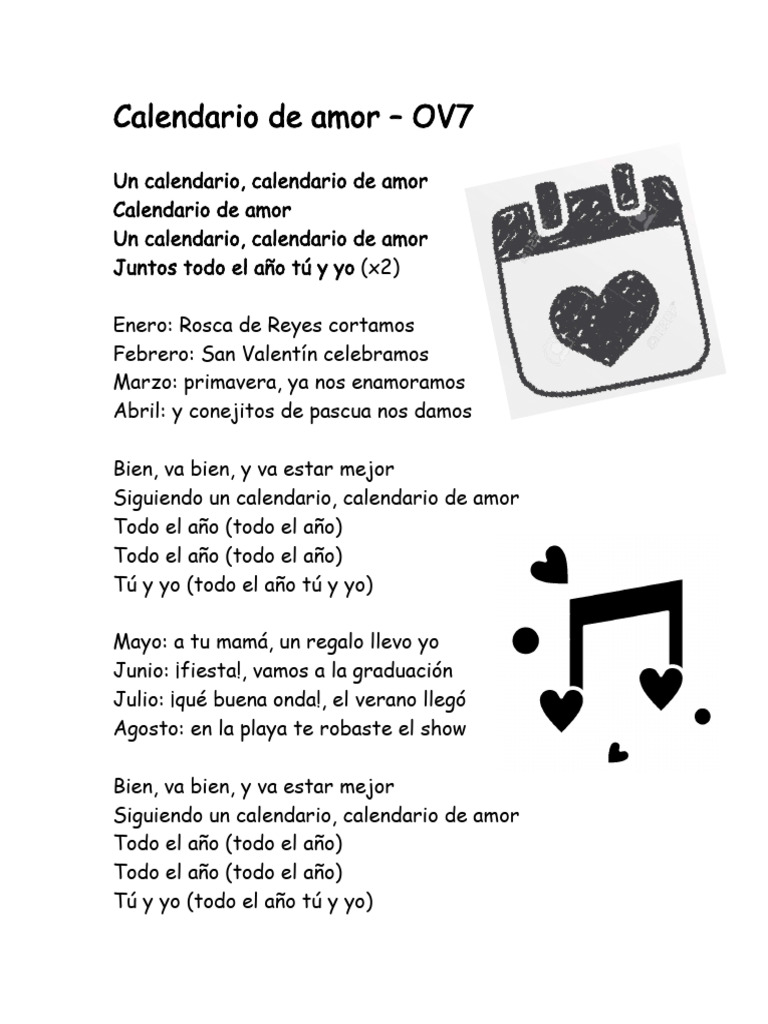 Calendario de Amor - OV7 | PDF