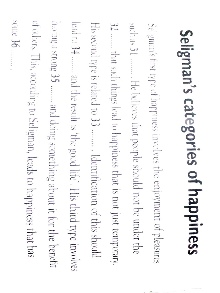 Seligman's Three Types of Happiness | PDF