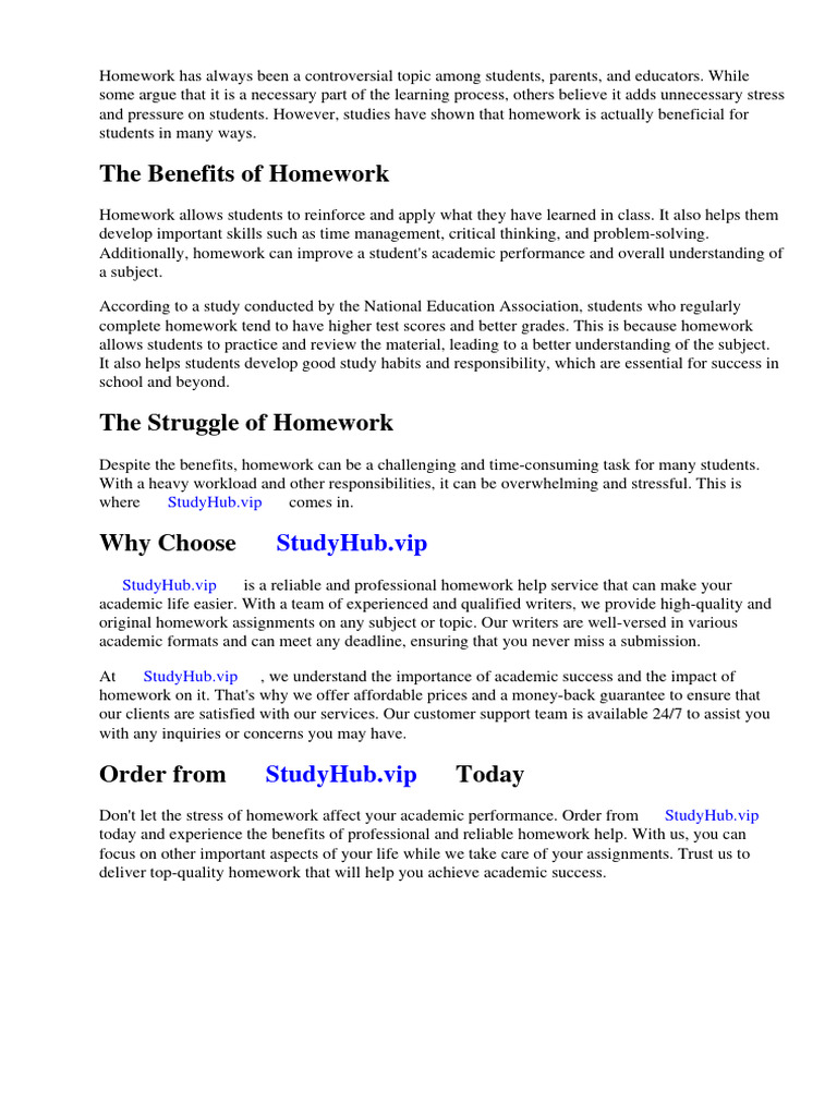 Homework is Good for You Statistics | PDF | Homework | Teachers