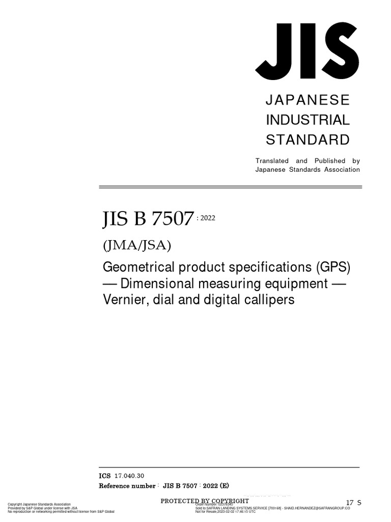 Jis B 7507 | PDF