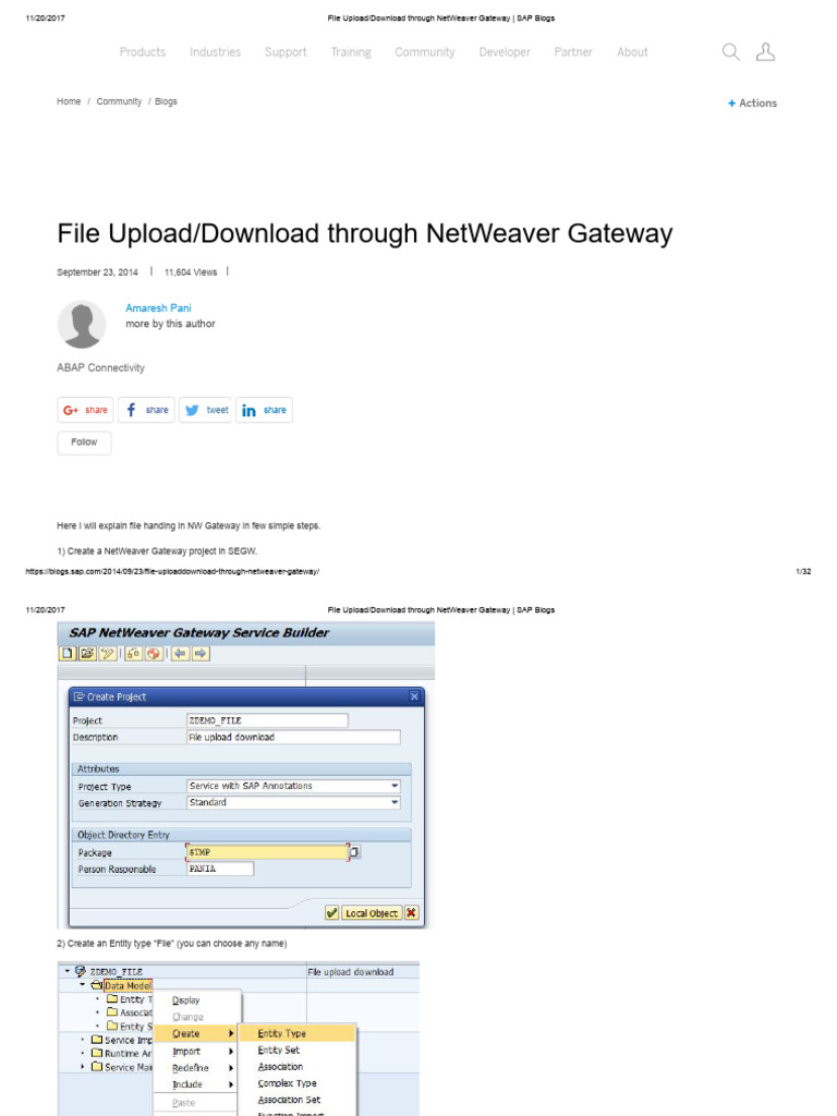 File Upload - Download Through NetWeaver Gateway | PDF | Computer File | Software