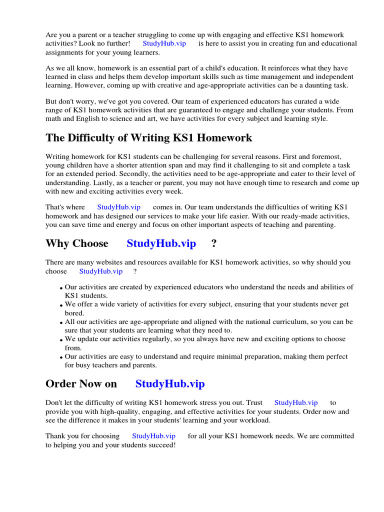 Ks1 Homework Activities | PDF | Metals | Teachers