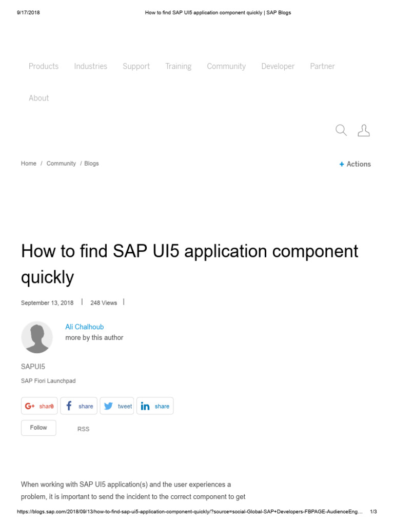 How To Find SAP UI5 Application Component | PDF | Cyberspace | Software