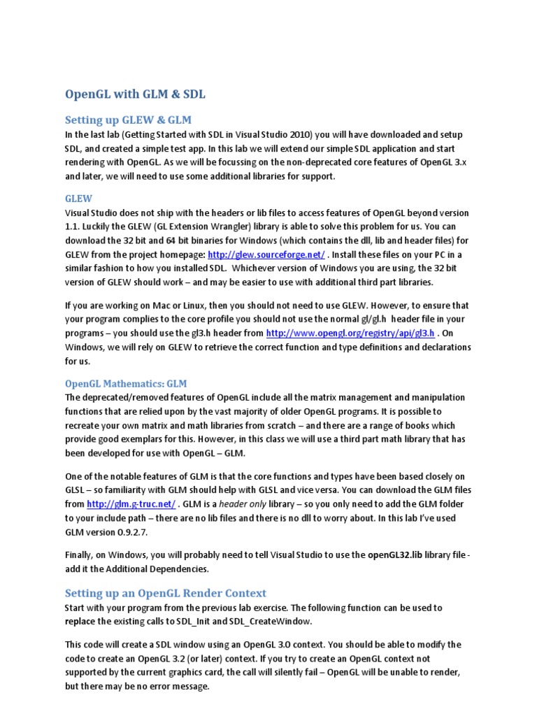 OpenGL With GLM | PDF | Shader | Library (Computing)
