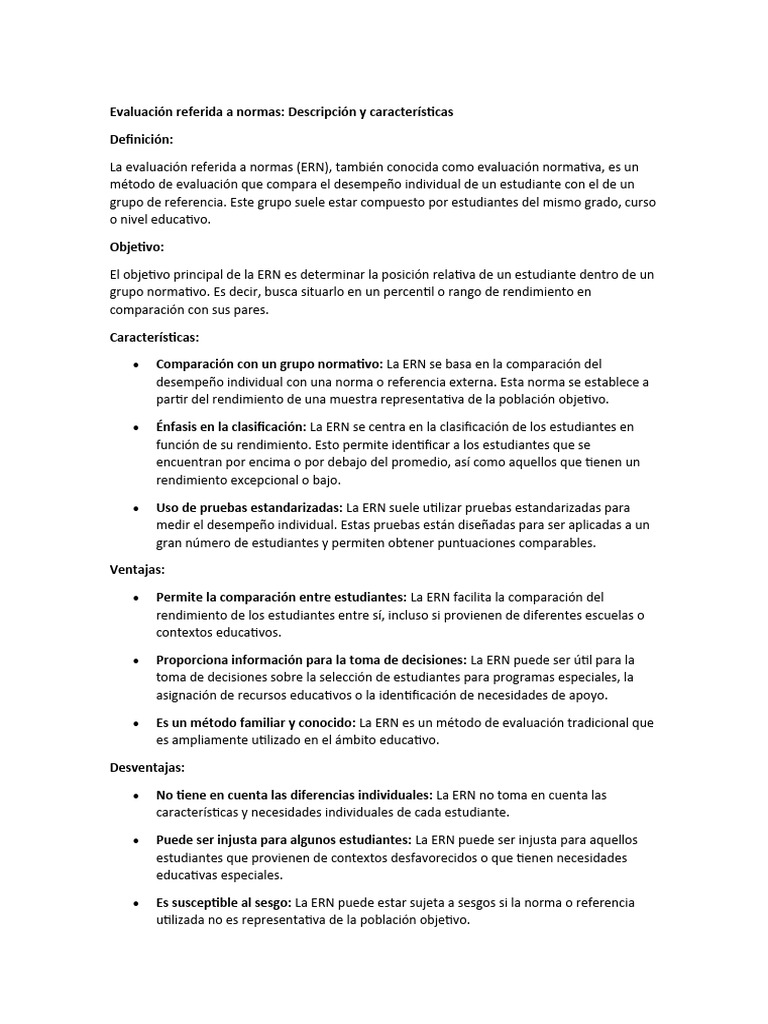 Evaluación Normativa y Criterial: Comparativa | PDF | Evaluación ...