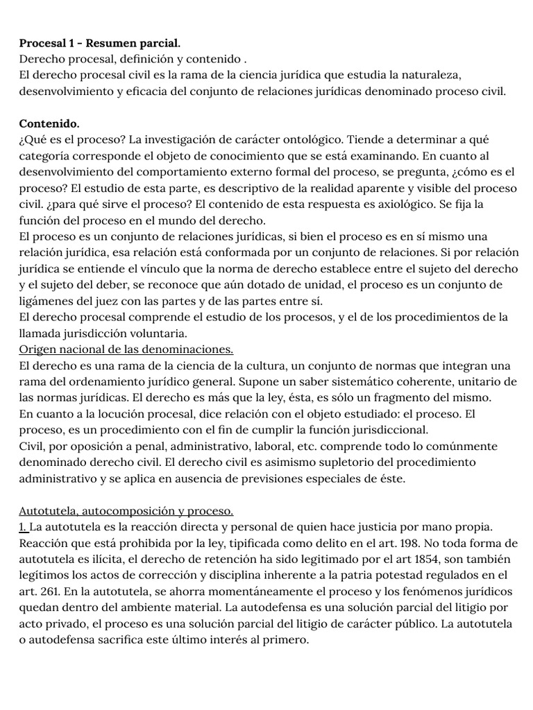 Procesal 1 - Resumen para Parcial Subrayado | PDF | Jurisdicción | Ley procesal