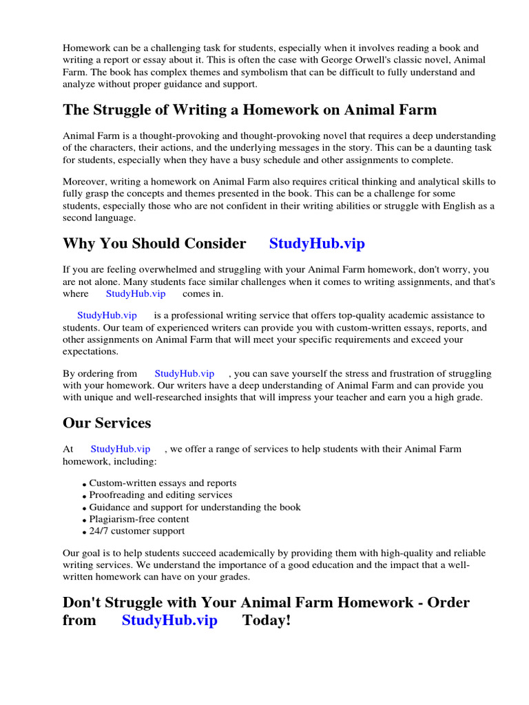 Animal Farm Takeaway Homework | PDF Animal Farm Takeaway Homework | PDF