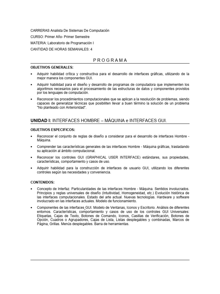 Programa-Laboratorio de Programacion I 1 | PDF | Interfaces gráficas de usuario | Interfaz de ...