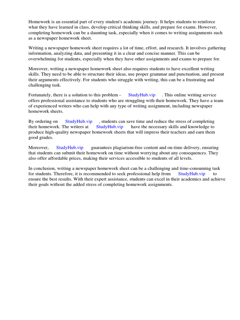 Newspaper Homework Sheet | PDF | Homework | Newspapers