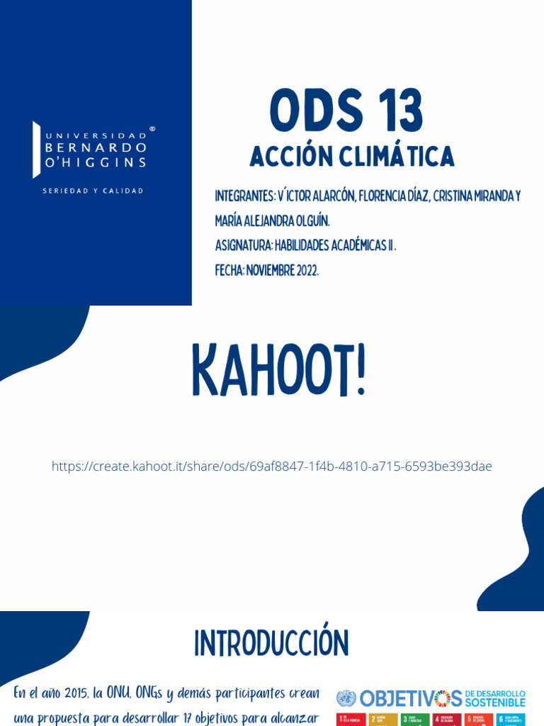 Presentación ODS 13 | PDF | Contaminación | Entorno natural