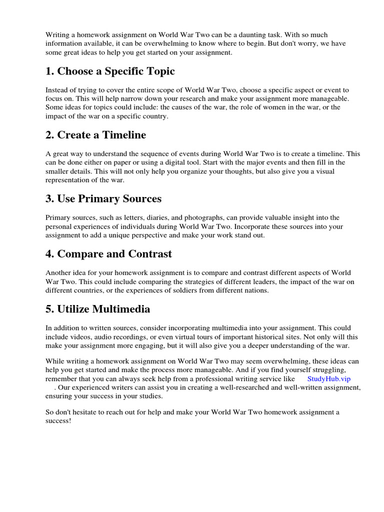 World War Two Homework Ideas | PDF | World War II | Essays