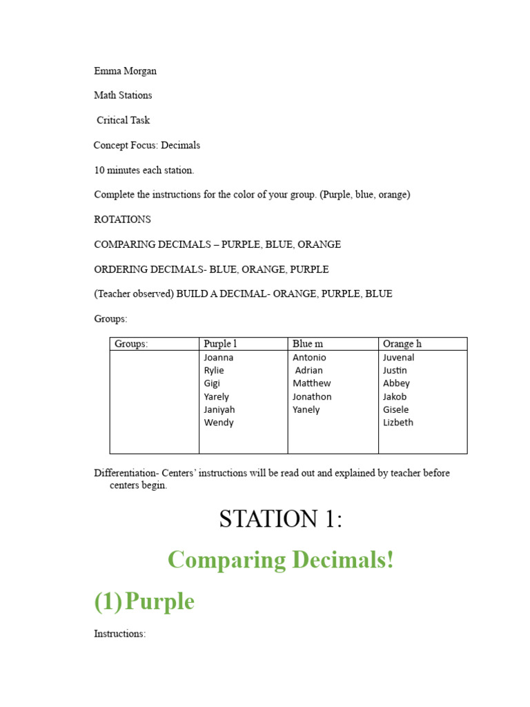 math stations ready | PDF | Thought | Numbers
