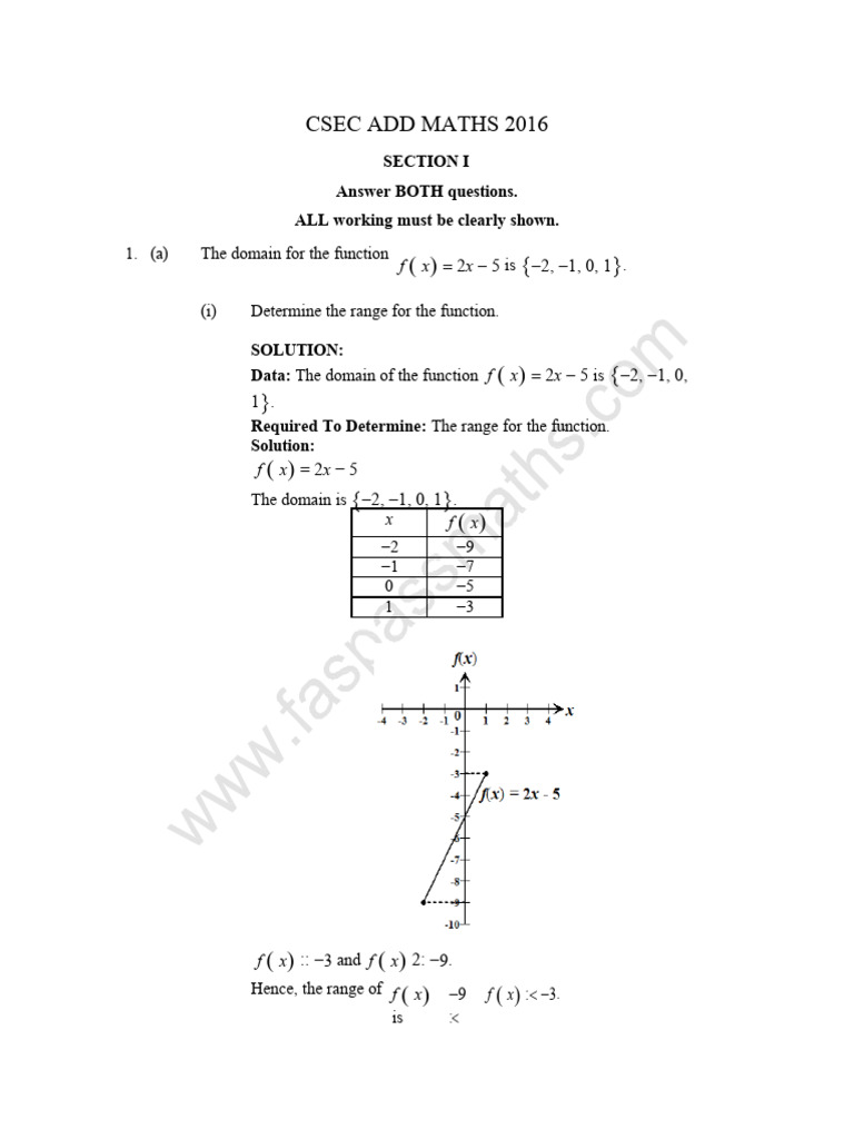 Csec Add Maths 2016 | PDF | Quadratic Equation | Circle