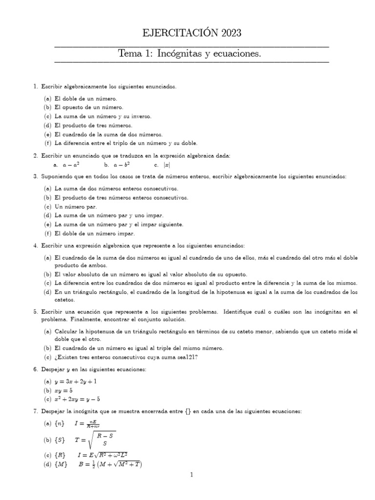 Ej. 2024 | PDF | Ecuaciones | Ecuación cuadrática