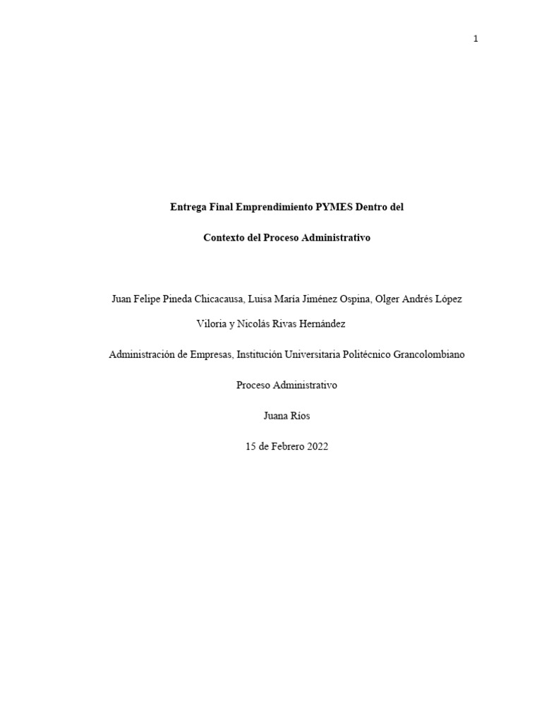 Entrega 2 Final Procesos Administrativos | PDF | Business | Calidad (comercial)