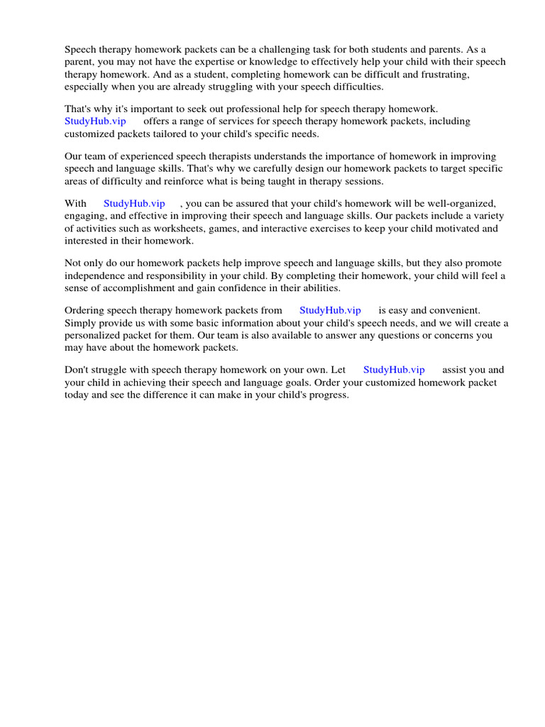 Speech Therapy Homework Packets | PDF | Safari (Web Browser) | Internet