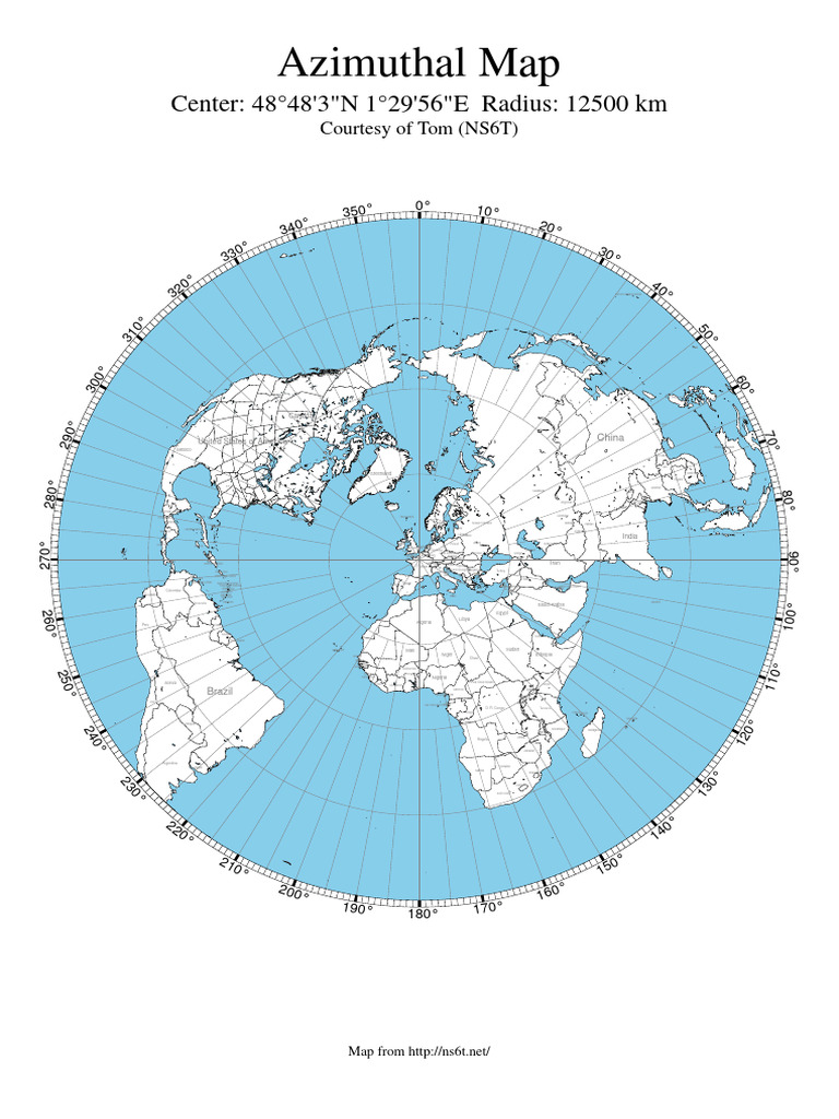 Azimuthal Map | PDF | Africa