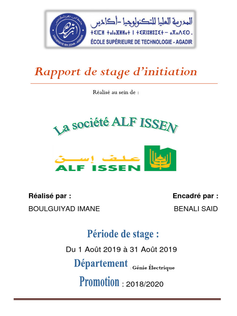Rapport de stage chez ALF ISSEN | PDF | Puissance (physique)