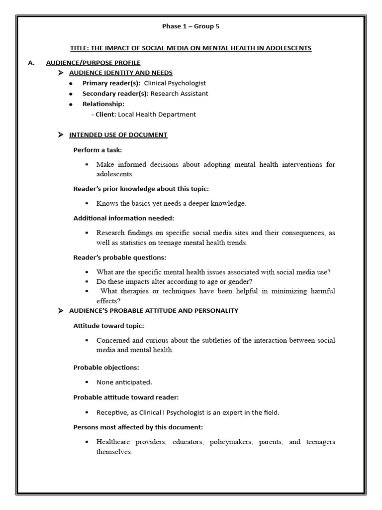 Assignment 3 Group 5 Phase 1 | PDF | Adolescence | Popular Culture & Media Studies