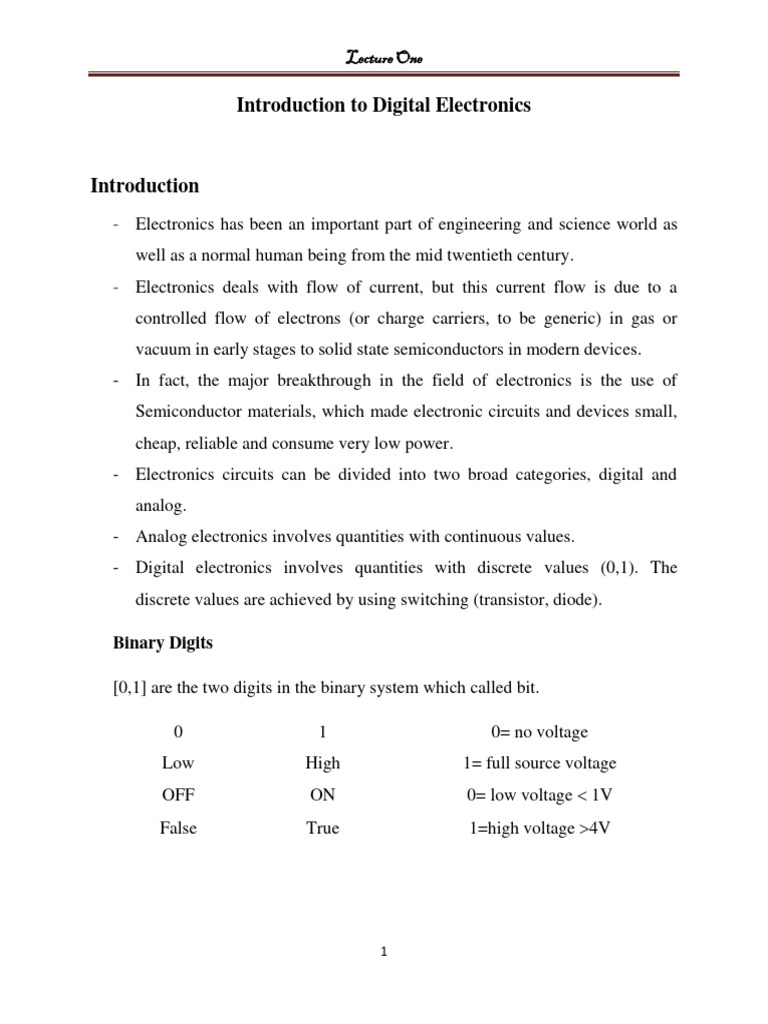 Introduction to Digital Electronics | PDF | Field Effect Transistor ...