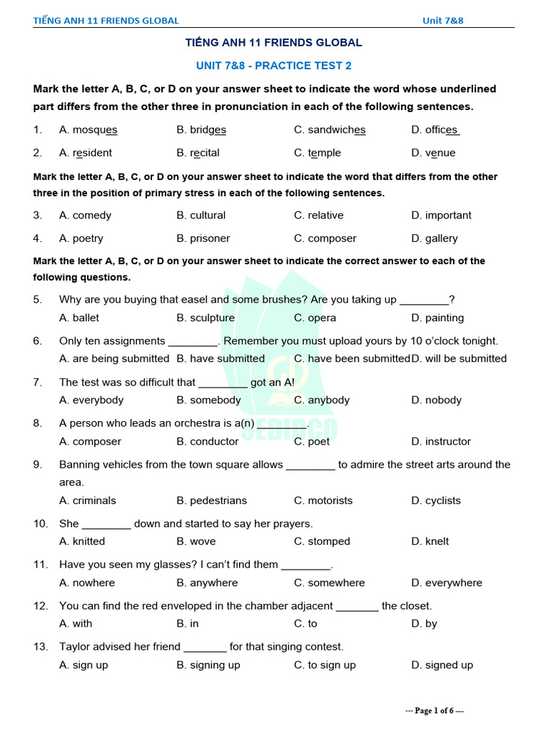 Friends Global English Unit 7 & 8 Answers | PDF | Graffiti | Robot