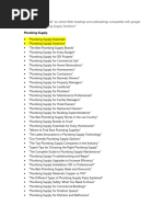 Plumbing and Sanitary Materials List | PDF | Plumbing | Toilet