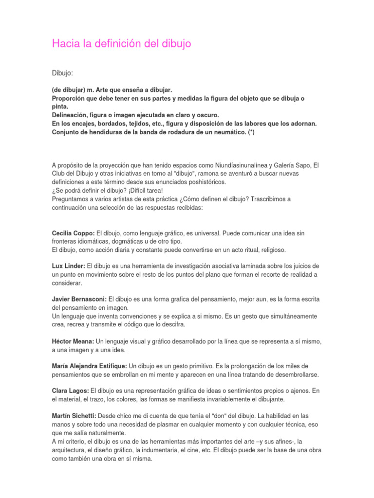 Definición y significado del dibujo | PDF | Dibujo | Pensamiento