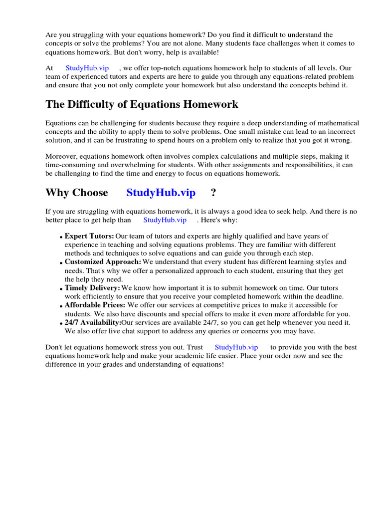 Expert Equations Homework Help Online | PDF | Equations | Quadratic ...
