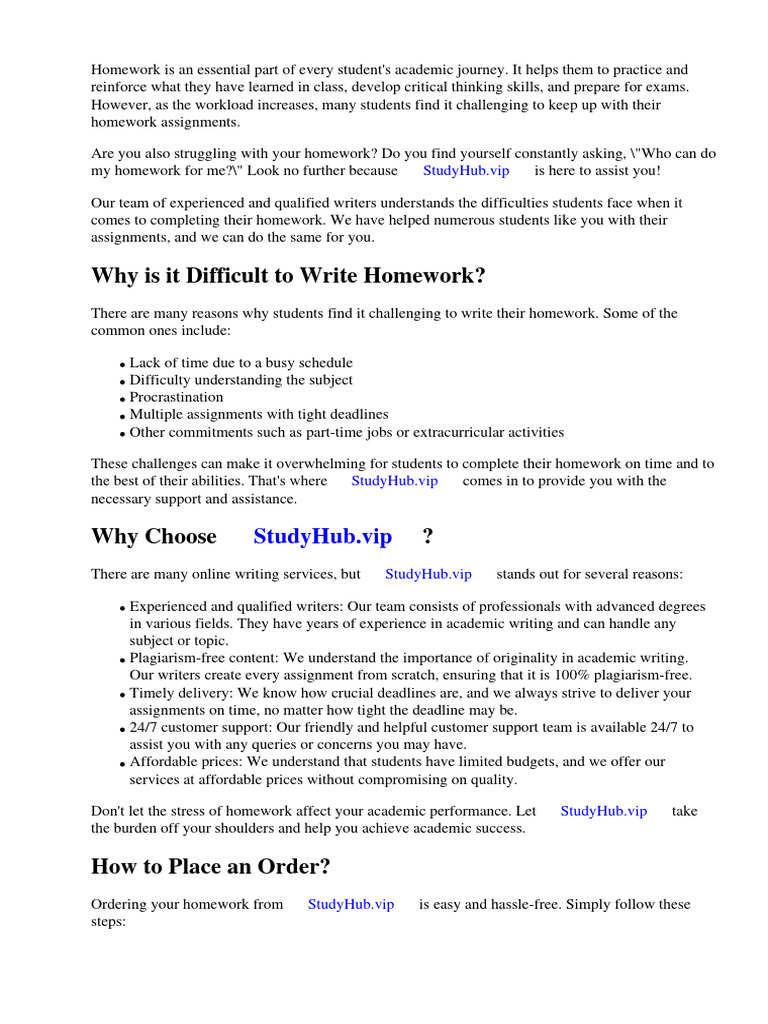 Who Can Do My Homework For Me | PDF | Homework | Procrastination